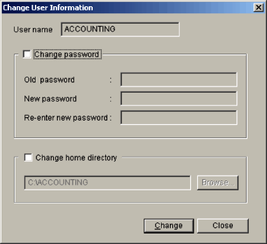 Changing login user information