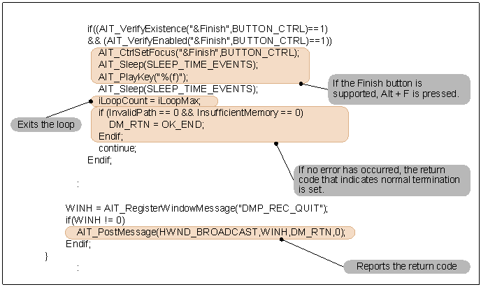 Adding the coding for error handling and setting a return code