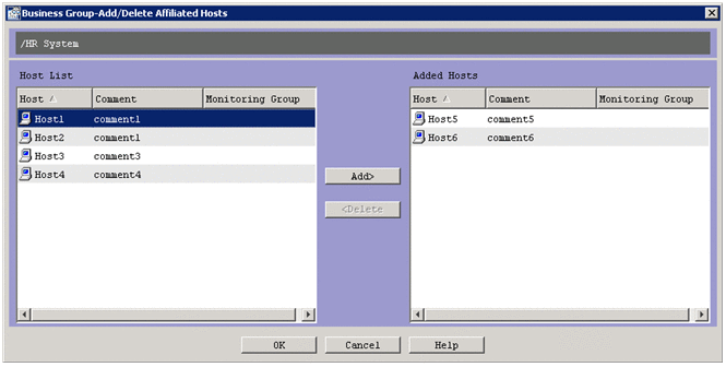 5.18 Add or Delete Affiliated Hosts window : JP1/Integrated Management 3 - Manager GUI Reference