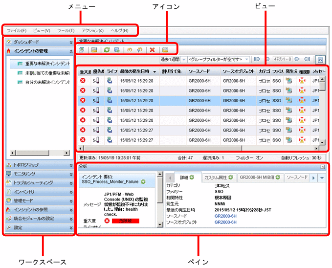 2.2.2 NNMiコンソールについて : JP1 Version 11 ネットワーク管理 基本ガイド
