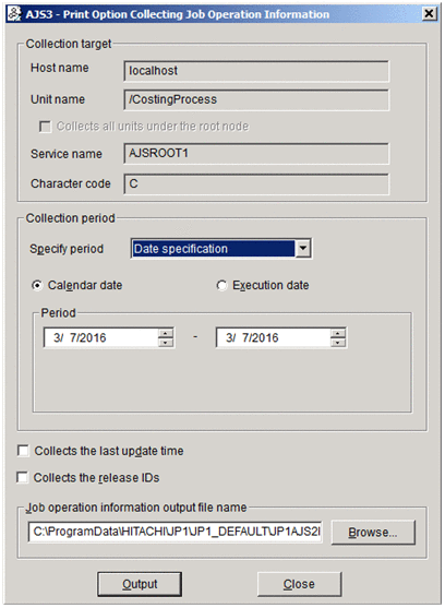4.2.2 Displaying the Collecting Job Operation Information window from JP1/AJS3 - View : JP1 ...